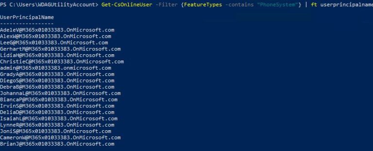 Microsoft Teams – Using Get-CsOnlineUser with Filters (Microsoft Teams PowerShell 5.0.0 ...